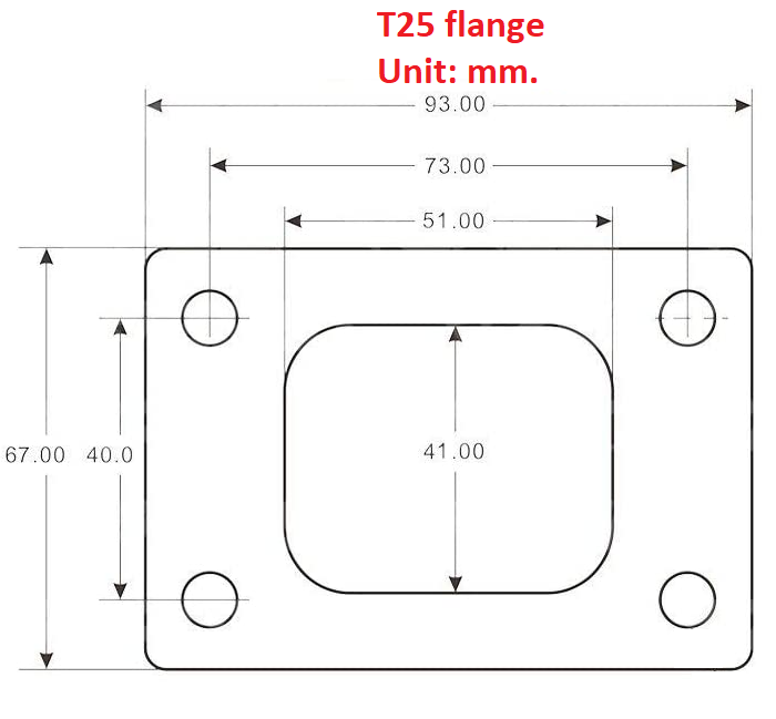 T25 flange til turbo – Turboflange til turbolader | Qualitec.dk