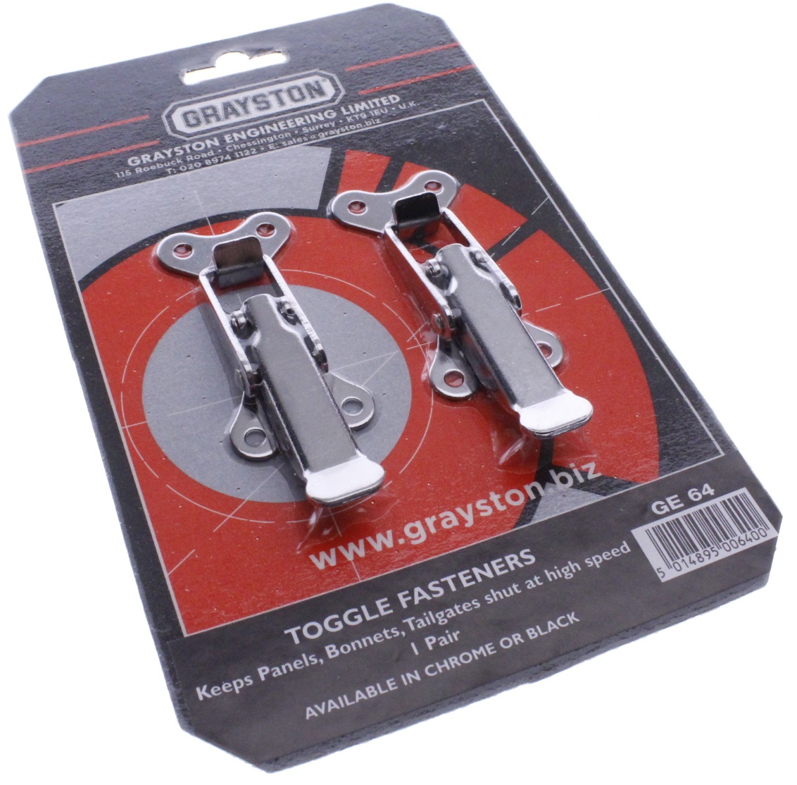 Toggle Fasteners - Chrome plated - Large | Qualitec.dk